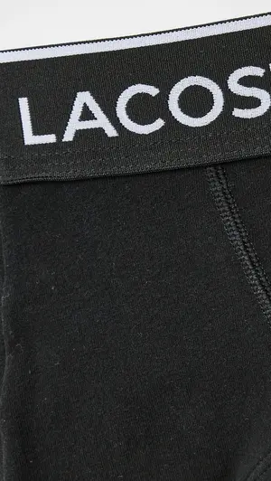 Lacoste Cotton Stretch Jersey Briefs 3 Pack - Black