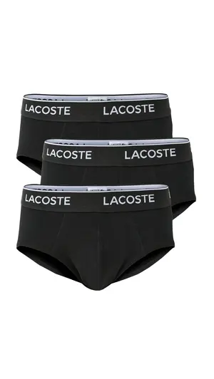 Lacoste Cotton Stretch Jersey Briefs 3 Pack - Black