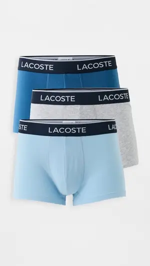 Lacoste Cotton Stretch Jersey Trunks 3 Pack - Multi