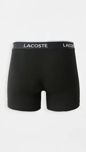 Lacoste Cotton Stretch Jersey Boxer Briefs 3 Pack - Black