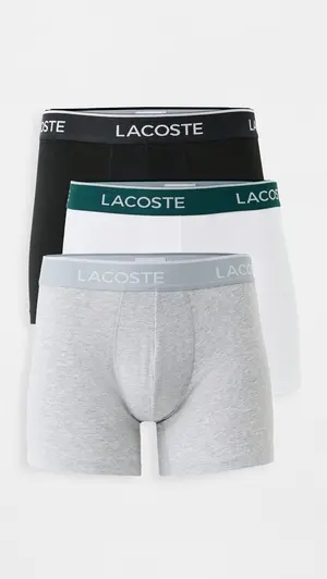 Lacoste Cotton Stretch Jersey Boxer Briefs 3 Pack - Multi