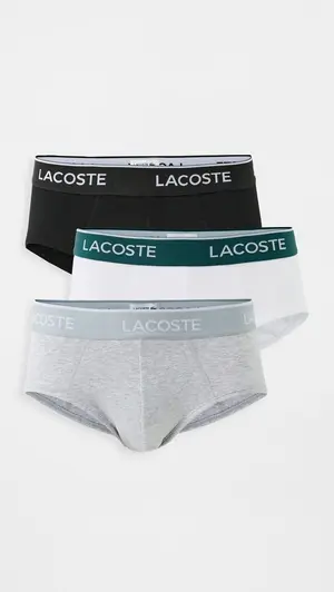 Lacoste Cotton Stretch Jersey Briefs 3 Pack - Multi
