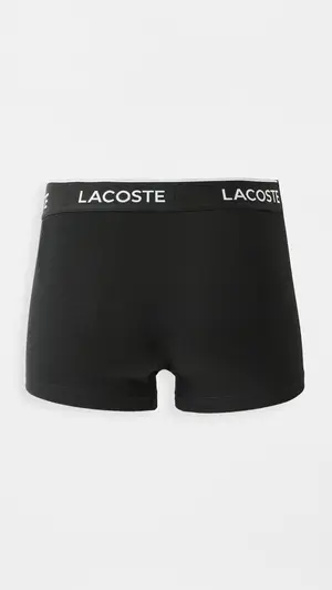 Lacoste Cotton Stretch Jersey Trunks 3 Pack - Black