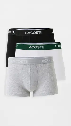 Lacoste Cotton Stretch Jersey Trunks 3 Pack - Multi