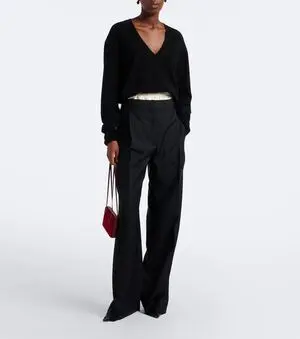 RÓHE Wool And Mohair Wide-leg Pants - Black