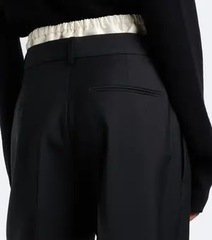 RÓHE Wool And Mohair Wide-leg Pants - Black