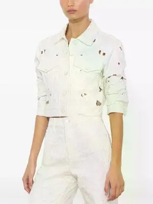 Alice + Olivia Chloe Embroidered Denim Jacket