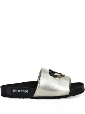Moschino Metallic Slides