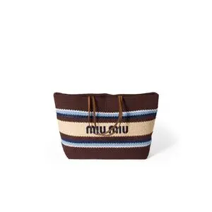 Miu Miu Raffia-effect Woven Tote