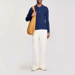 Sandro Ribbed Polo Shirt - Fonte