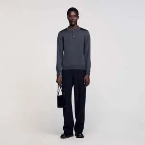 Sandro Ribbed Polo Shirt - Fonte