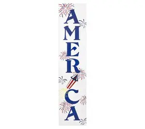 NORTHLIGHT Patriotic 'america' Fireworks Porch Oard Sign 36 - One-color