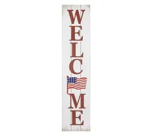 NORTHLIGHT Welcome Usa Flag Porch Board Sign De Oration 36 - One-color