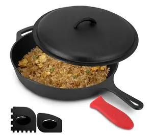 MEGACHEF 12' Pre-seasoned Cast Iron Skillet W/ Cast Iron - One-color