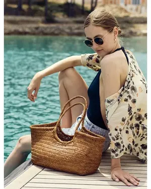 Dragon Diffusion Nantucket Leather Basket Bag - Tan