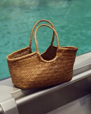 Dragon Diffusion Nantucket Leather Basket Bag - Tan