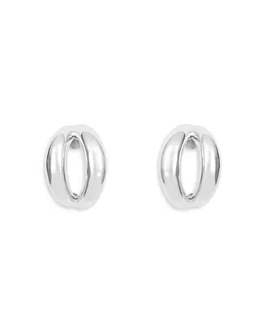 NINA GORDON Via Small Open Circle Stud Earrings Silver