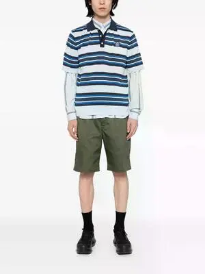 Maison Kitsuné Bold Fox Head-patch Striped Polo Shirt