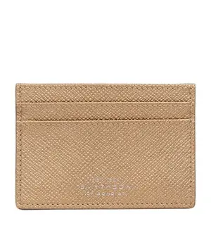 Smythson Panama Leather Card Holder Metallic