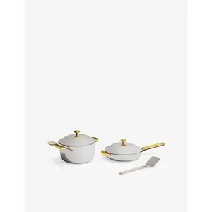OUR PLACE Home Cook Duo Titanium And Stainless-steel Pot And Pan Two-piece Set - Chrome Gold