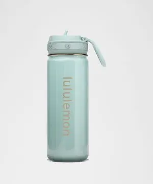 Lululemon Back To Life Sport Bottle 18oz Straw Lid - Pelican/light Ivory
