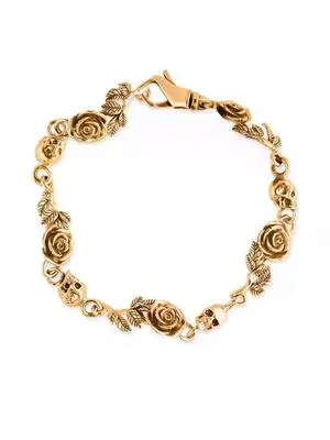 Emanuele Bicocchi Rose And Skull-motif Bracelet - Gold