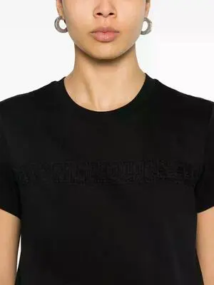 Moncler Logo-embroidered T-shirt - Black