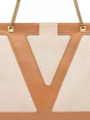 Valentino Garavani Viva Superstar Large Canvas Shopping Bag - Neutrals