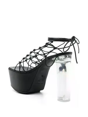 Rick Owens 130mm Web Platform Sandals - Black