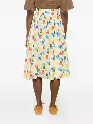 BODE Flower Stamp Midi Dress