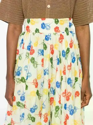 BODE Flower Stamp Midi Dress