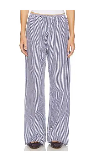 Donni. The Pop Simple Pant - Navy Stripe
