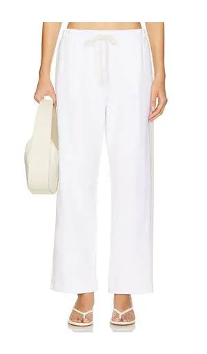 Donni. DONNI. Eco-Terry Stripe Crop Pant Powder