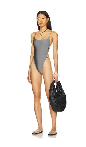 INDAH Dna.2 Skimpy Solid String Back One Piece Swimsuit