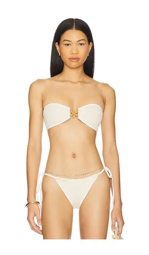 ASTA RESORT Mia Bikini Top - Ivory Sequin