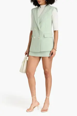 Veronica Beard Becca Double-breasted Crepe Vest