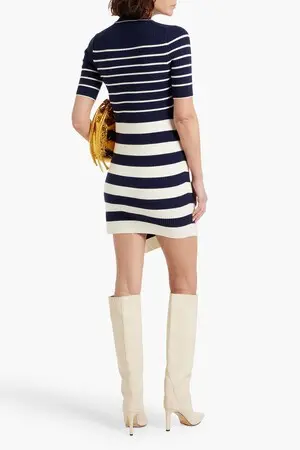 Simkhai Noah Striped Ribbed Woolblend Mini Dress