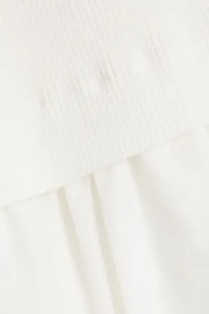Simkhai Silas Ribbed-knit And Cotton-poplin Mini Dress