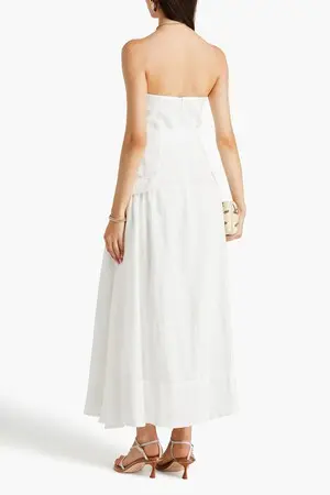 NICHOLAS Belted Linen Maxi Dress - Ivory