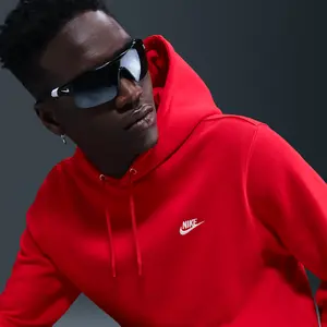 Nike Club Pullover Fleece Hoodie - Red