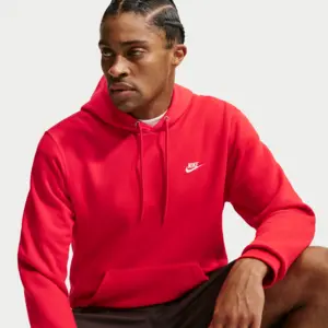 Nike Club Pullover Fleece Hoodie - Red