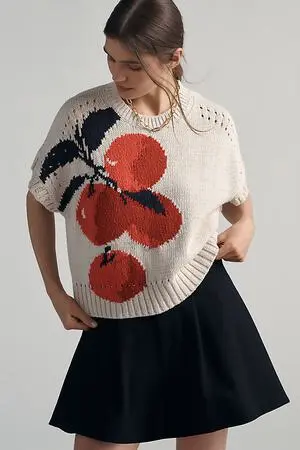 Maeve Crew-neck Graphic Sweater - Ivory