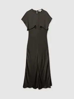 REISS Kora Satin Midi Dress