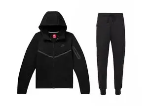 Nike Sportswear Tech Fleece Windrunner Full Zip Hoodie & Jogger Set - Black