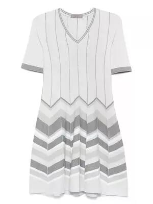 D.exterior Chevron-knit Mini Dress