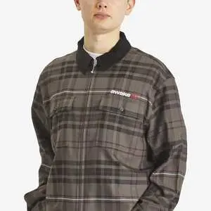 AWAKE NY Plaid Flannel Zip Overshirt