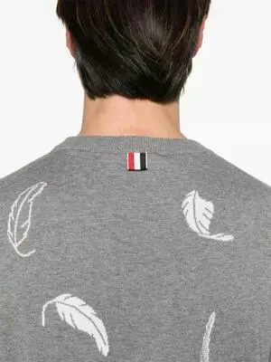Thom Browne Feather-intarsia Cotton Sweater