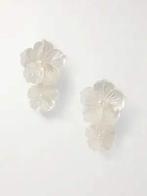 JENNIFER BEHR Geneva Mother-of-pearl And Pearl Earrings - Neutrals