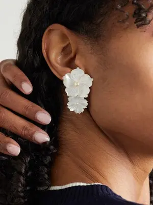 JENNIFER BEHR Geneva Mother-of-pearl And Pearl Drop Earrings - Neutrals