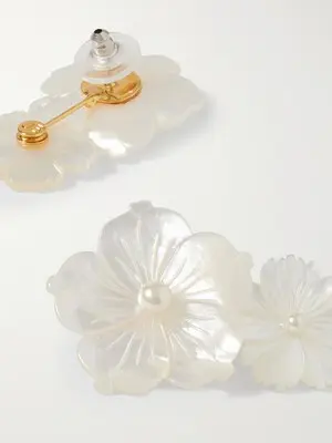 JENNIFER BEHR Geneva Mother-of-pearl And Pearl Drop Earrings - Neutrals